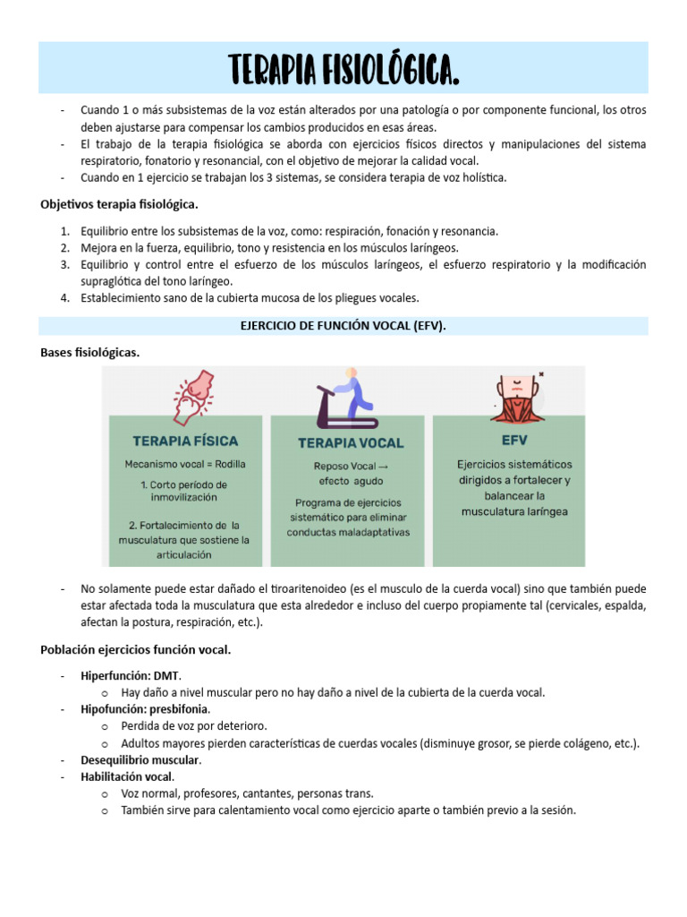 Clase 7 - TERAPIA FISIOLOGICA I | PDF | Laringe | Sonido