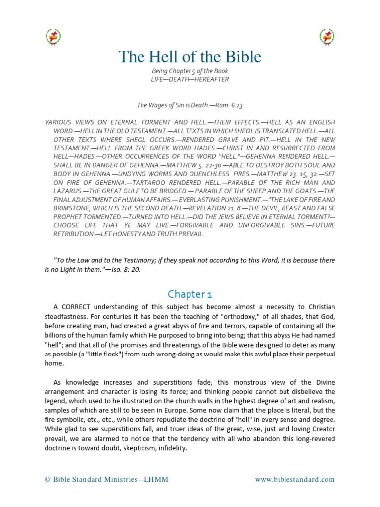 The Hell Of The Bible 10 Pdf Hell Religious Belief And Doctrine