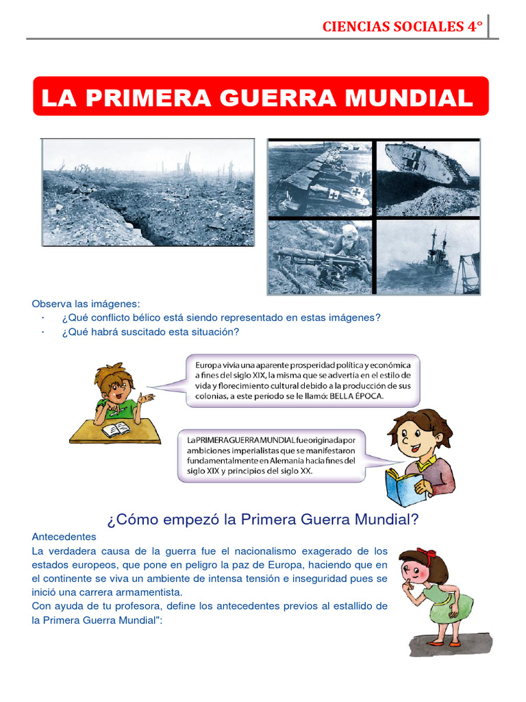 PRIMERA GUERRA MUNDIAL Cuaderno | PDF