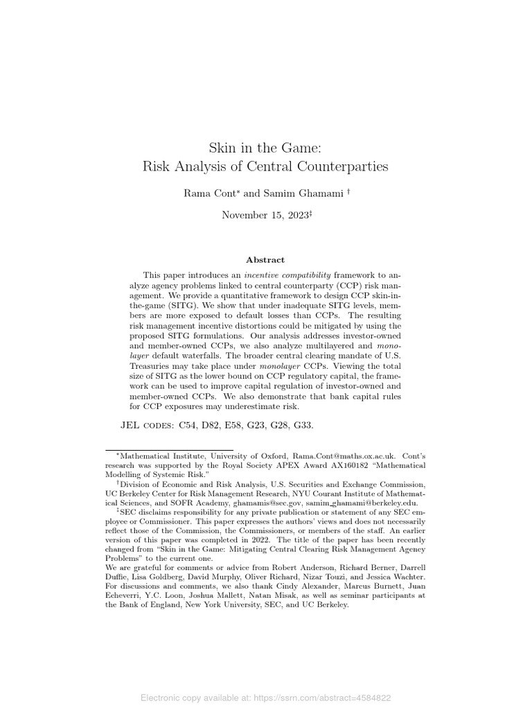 SITG Framework for CCP Default Waterfalls | PDF | Financial Risk ...