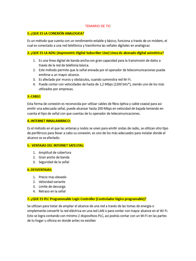 Conexiones y Tipos de Redes TIC | PDF | Negocios