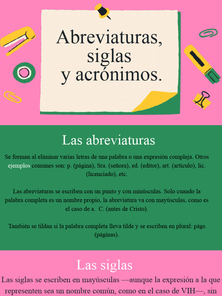 Abreviaturas, Siglas y Acrónimos | PDF