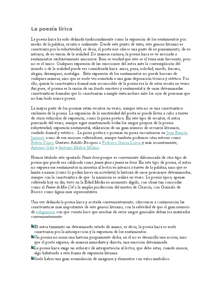 La Poesía Lírica | PDF | Poesía | Science
