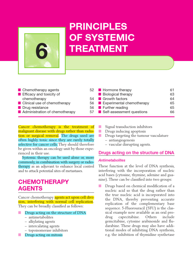 Principles of Systemic Treatment | PDF | Chemotherapy | Cancer