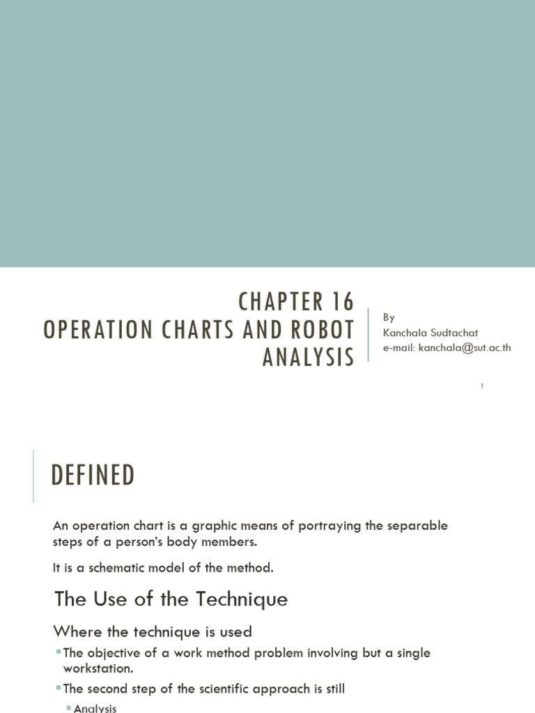 Chapter16 Operation Charts and Robot Analysis | PDF | Equipment