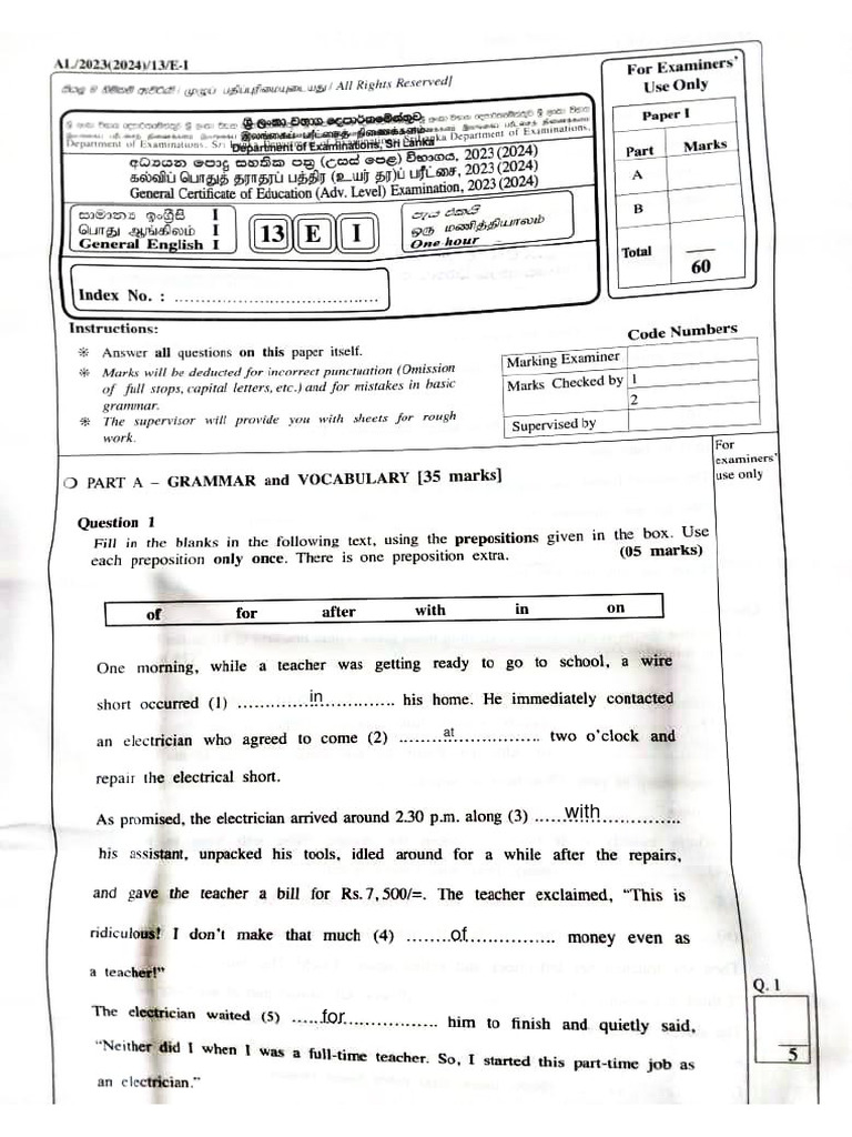 General English 2024 Paper 1 & 2 Both Fully Answered | PDF