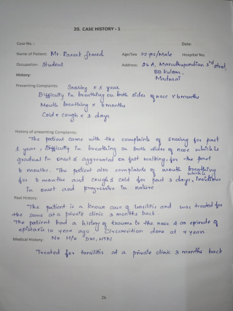 Chronic Tonsillitis Case | PDF