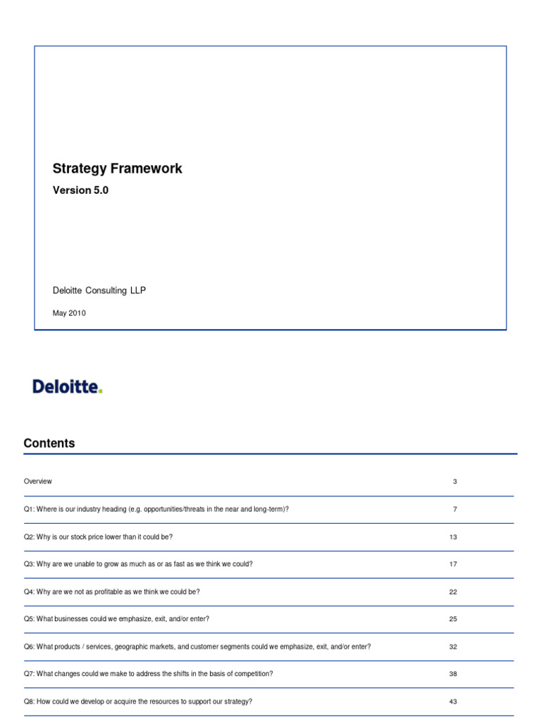 Strategy Framework | Download Free PDF | Strategic Management | Business