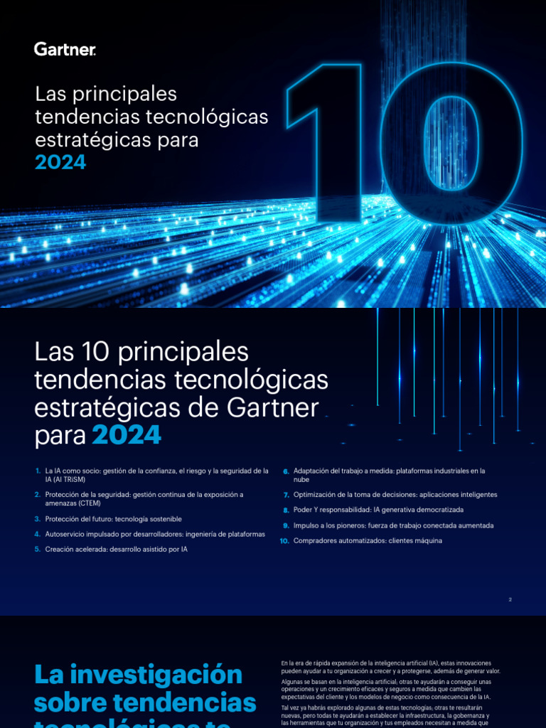Las Principales Tendencias Tecnologicas Estrategicas de Gartner para 2024 Ebook Es | PDF ...