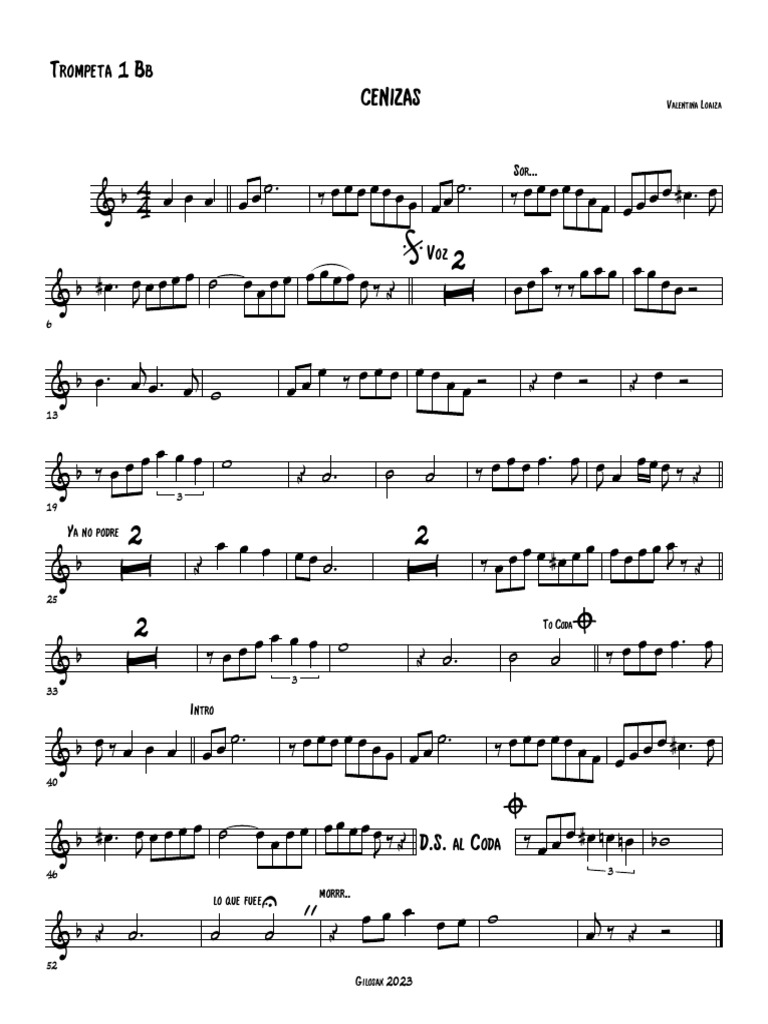 Cenizas Cm Valentina Loaiza Trompeta 1 | PDF