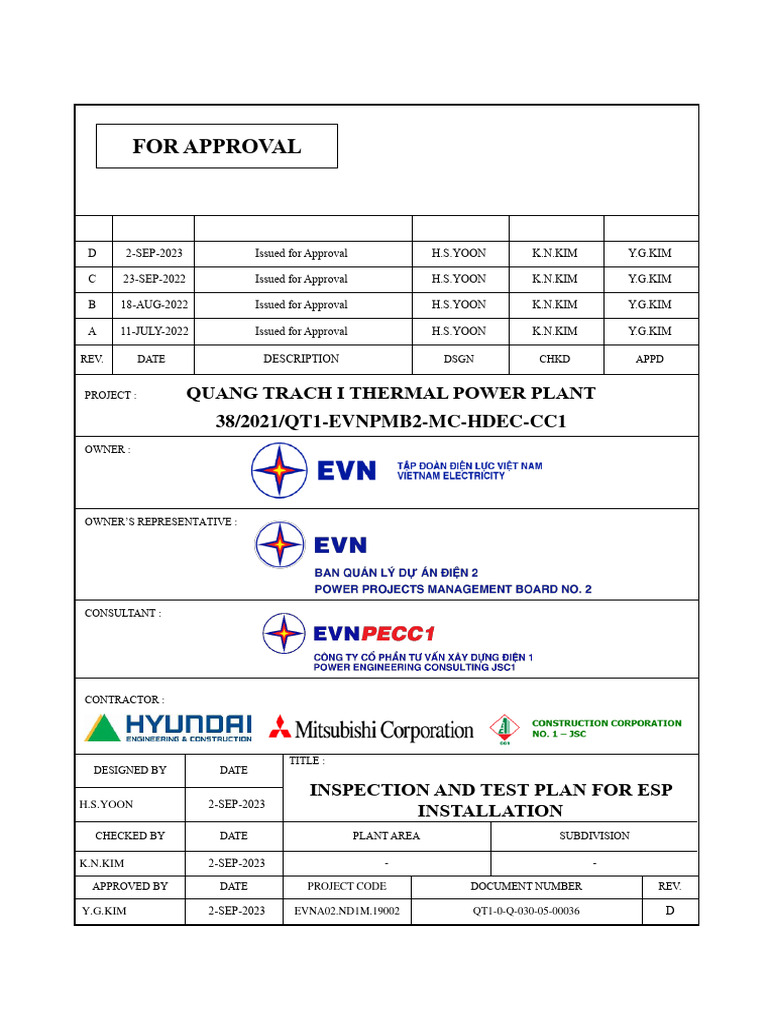 QT1 0 Q 030-05-00036 - D - ITP For ESP Installation | PDF | Welding ...