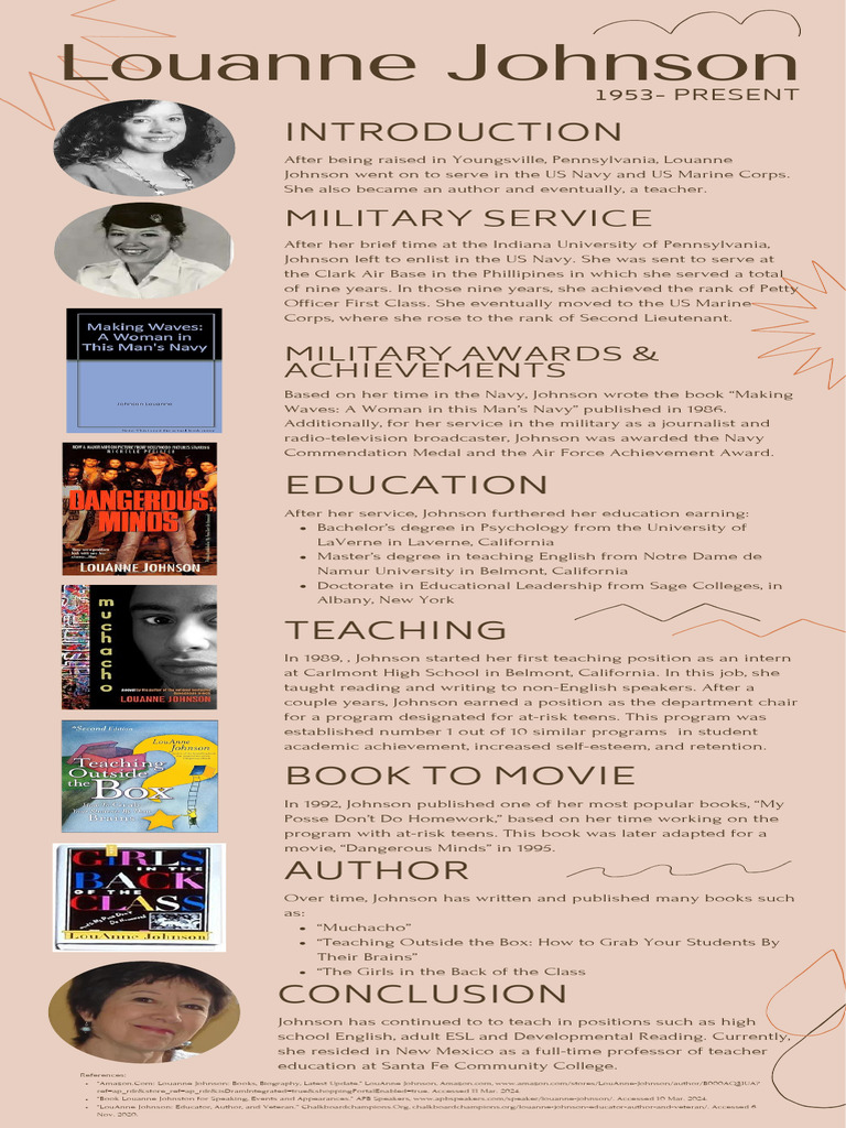 Famous Educator Infographic - Louanne Johnson | PDF