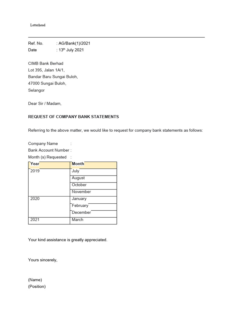 1. Request Letterhead | PDF