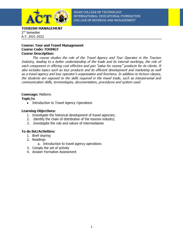 w4 Toumgt Module | PDF