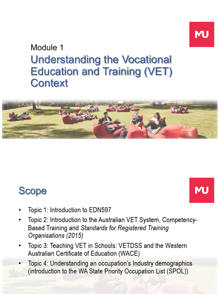 Mod 1 Understanding The Vocational Education and Training (VET) Context (Slides View) | PDF ...