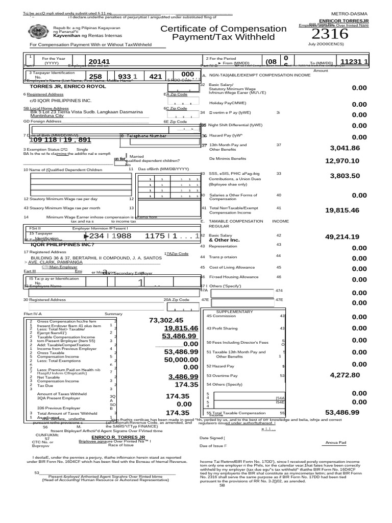 W2 - 2316 (1) - Unlocked | PDF | Cost Of Living | Taxes