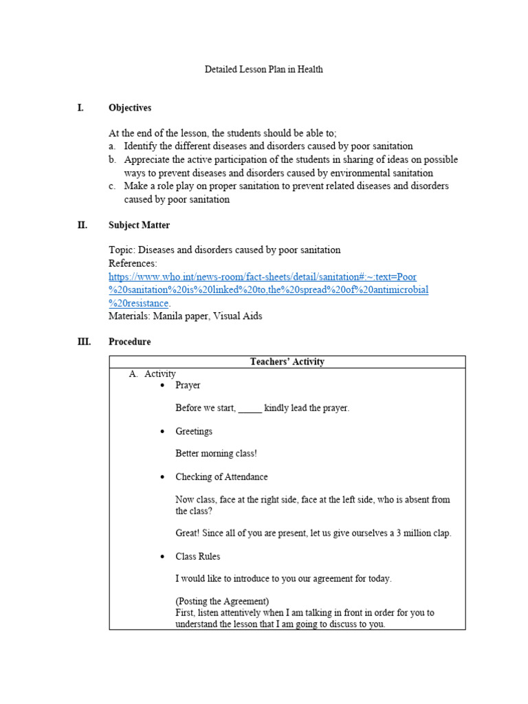 Detailed LEsson Plan in Health | PDF | Gastrointestinal Tract | Lesson Plan