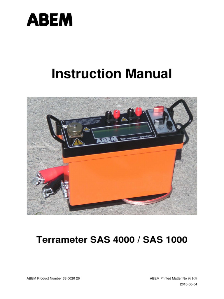 Terrameter SAS 1000 | PDF | Electrical Resistivity And Conductivity ...