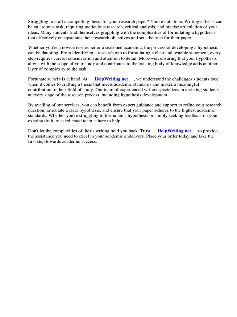 Hypothesis Examples in Research Paper | PDF | Hypothesis | Scientific ...