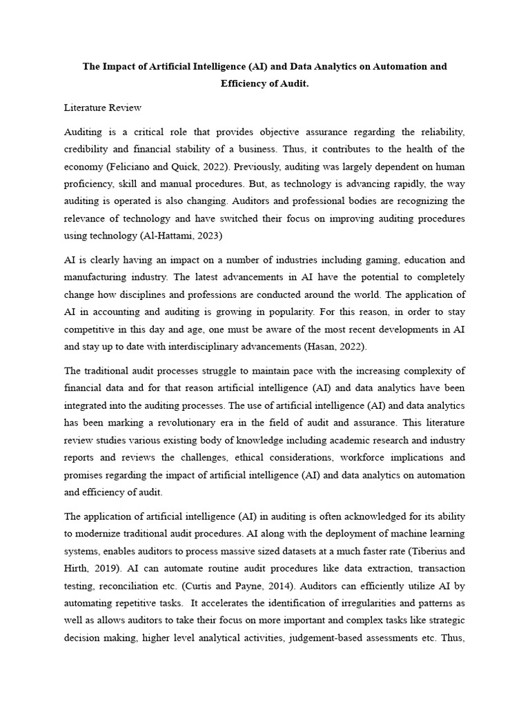 Literature Review & References | PDF | Audit | Artificial Intelligence