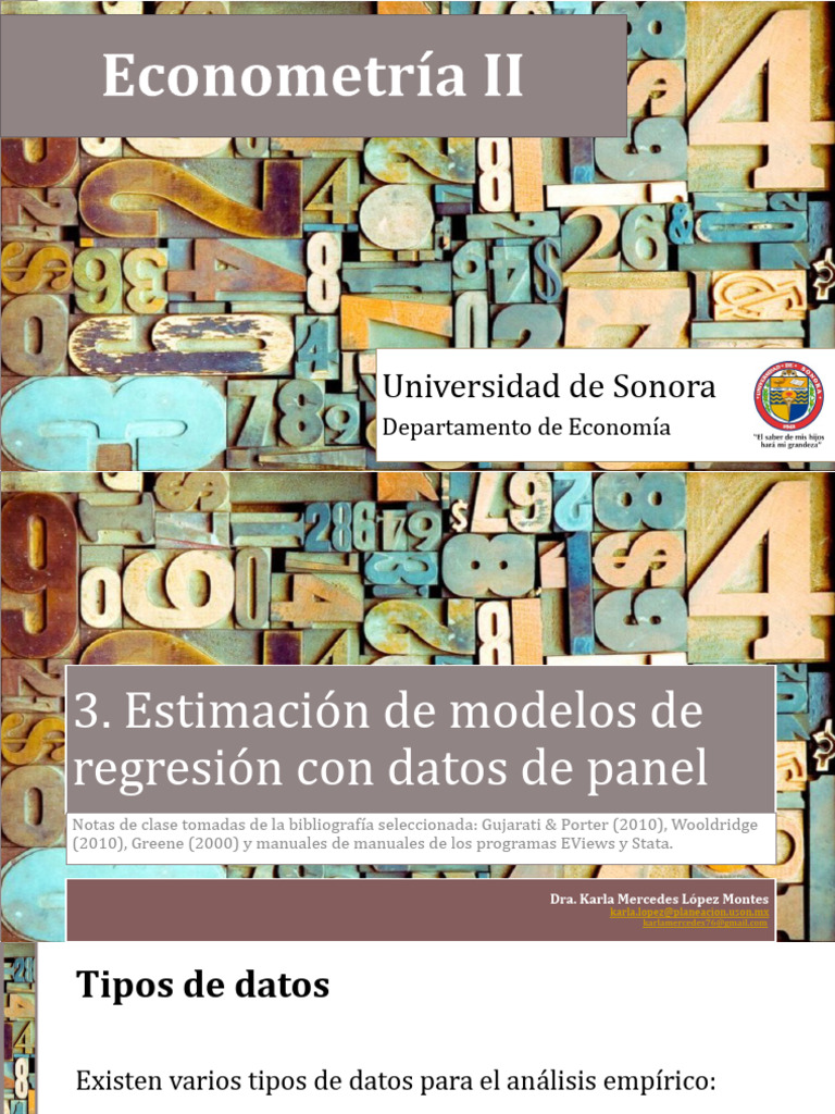 Estimación de Modelos de Datos de Panel | PDF | Matemáticas Aplicadas | Estadísticas aplicadas