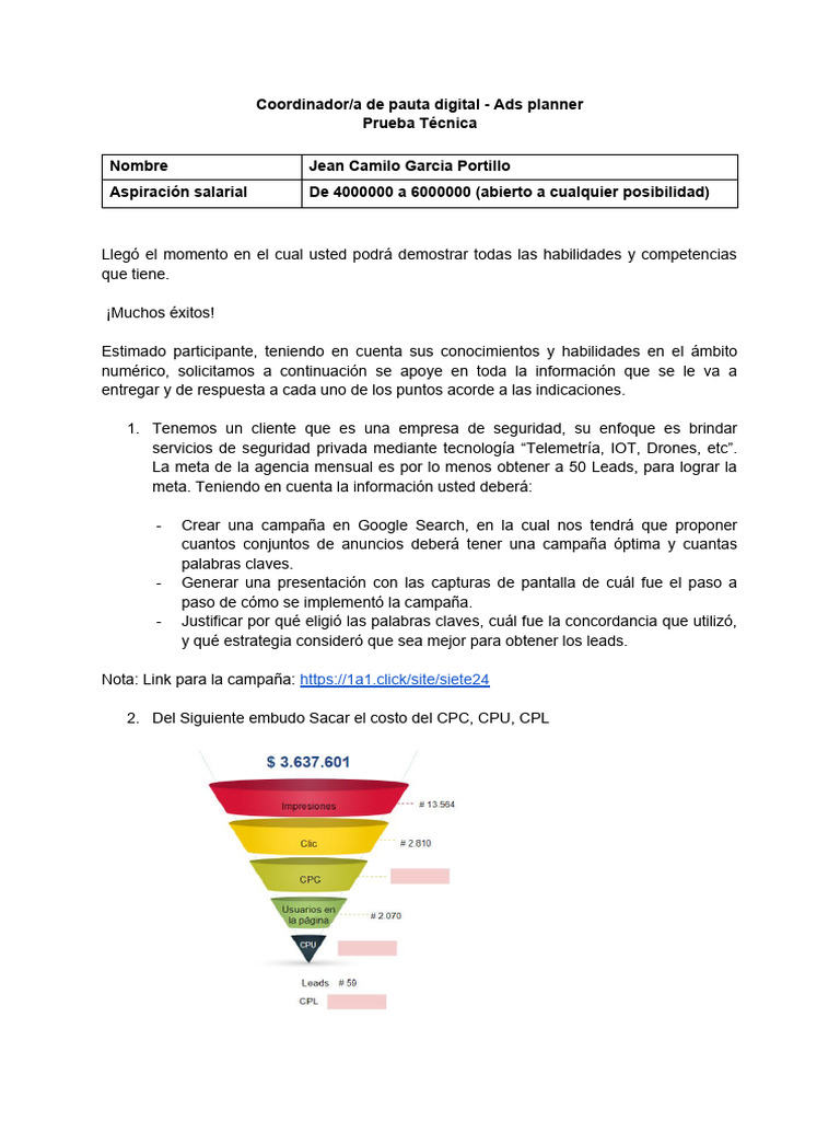 La de Pauta Digital - Ads Planner Jean Camilo Garcia | PDF ...
