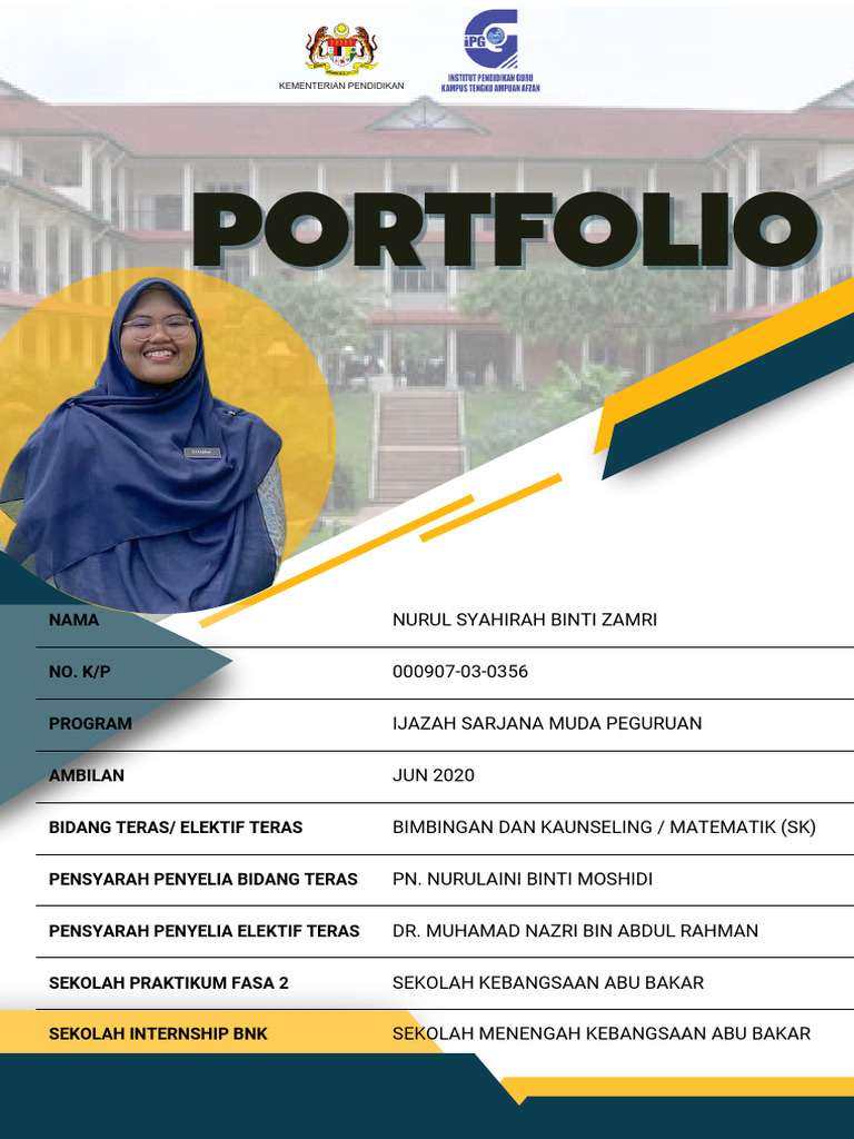 MUKA DEPAN FAIL PORTFOLIO | PDF