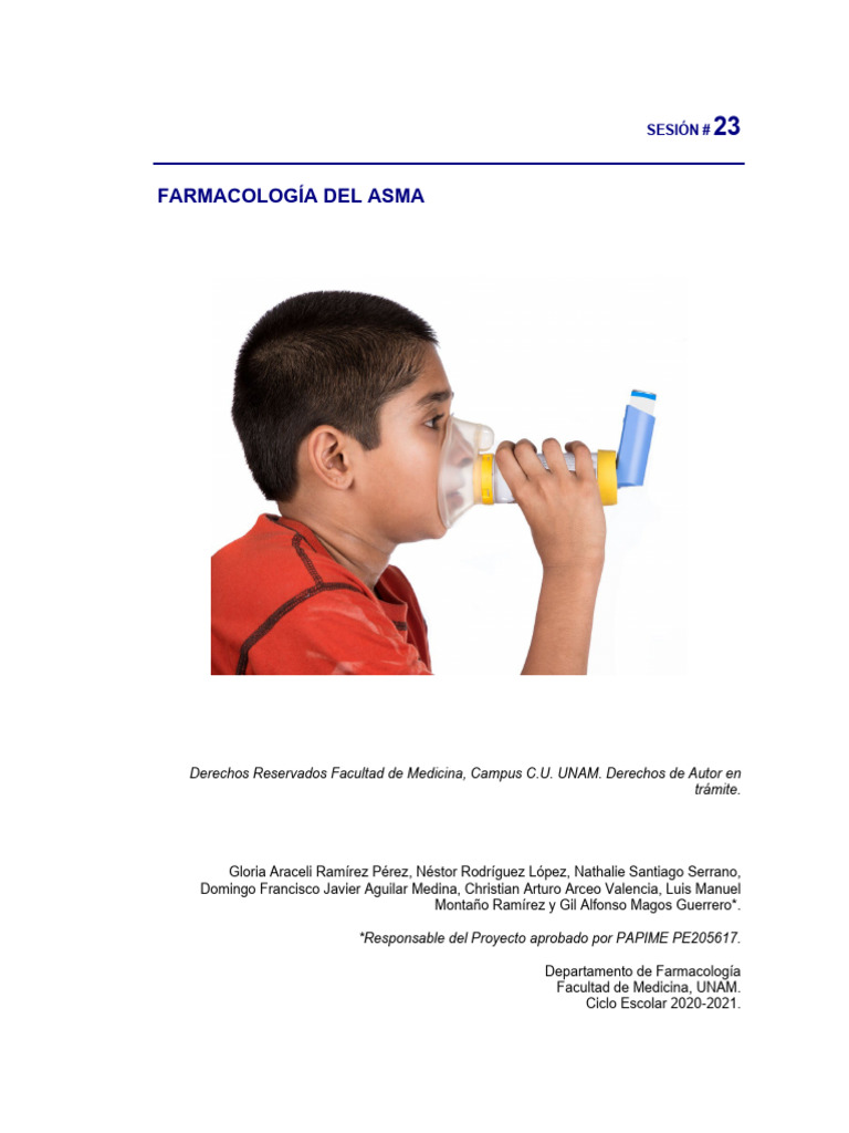 21 Farmacología Del Asma ALUMNOS | PDF | Asma | Alergia
