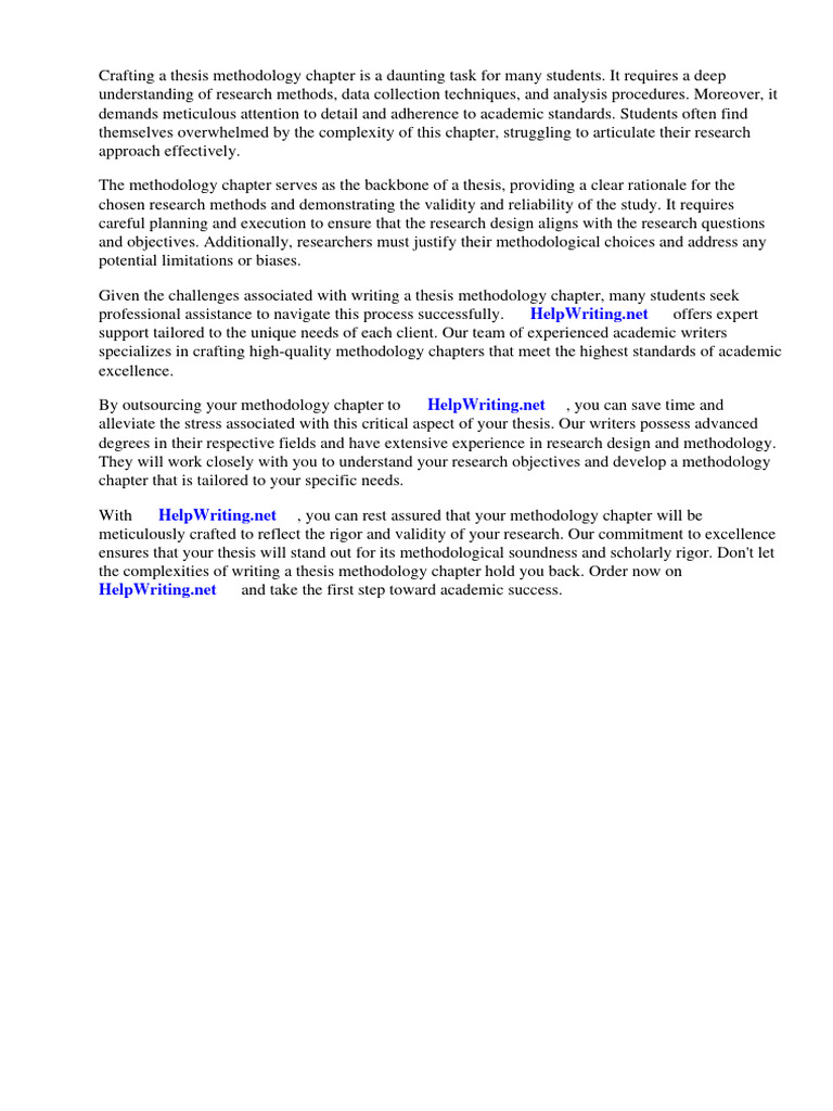Writing A Thesis Methodology Chapter Pdf Methodology Scientific Method