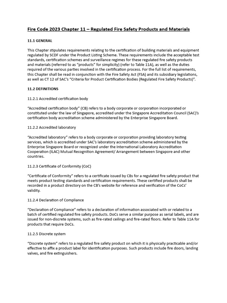 Fire Code 2023 Chapter 11 | PDF