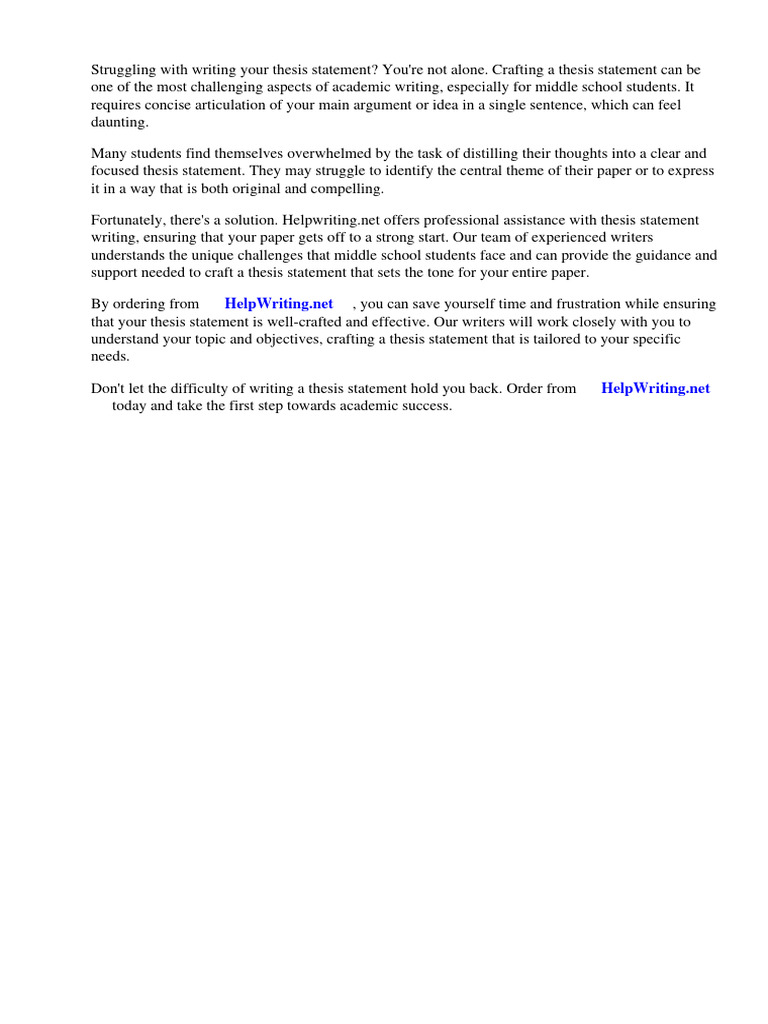 Thesis Statement Lesson Middle School | PDF | Thesis | Essays