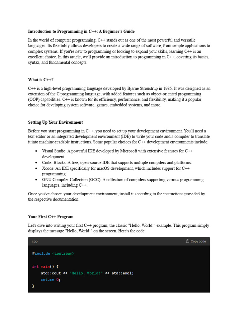 Introduction To Programming In C Pdf