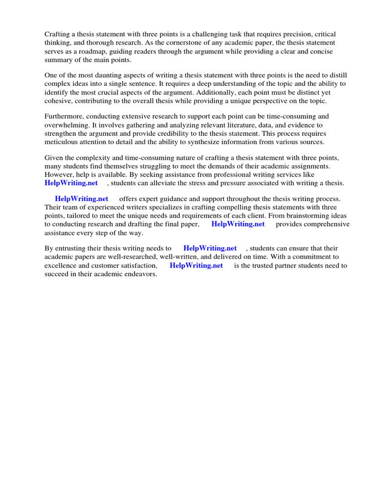 Crafting a 3-Point Thesis Statement | PDF | Essays | Thesis