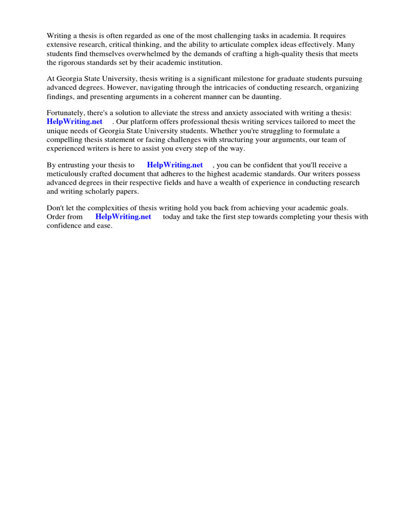 Georgia State University Thesis | PDF | Thesis | Essays