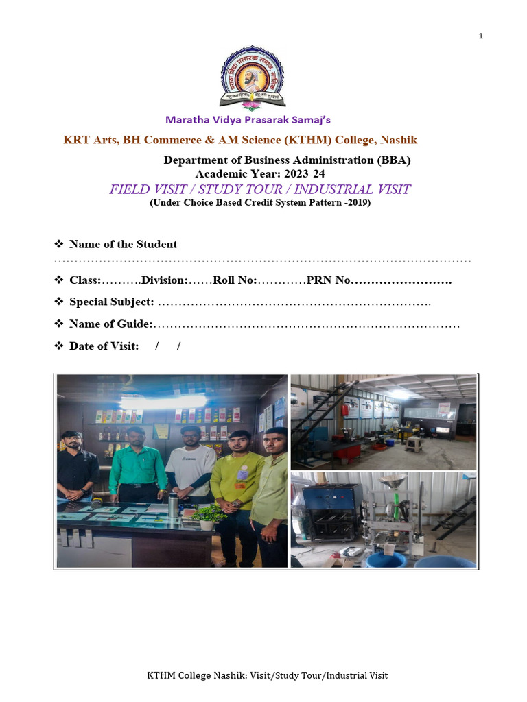 Industrial Visit Report Template | PDF