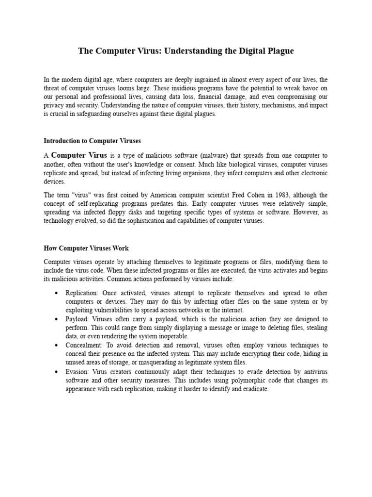 The Computer Virus - Understanding The Digital Plague | PDF