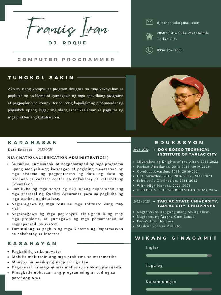 Francis Ivan Dj. Roque - Resume - 12-Bragion | PDF