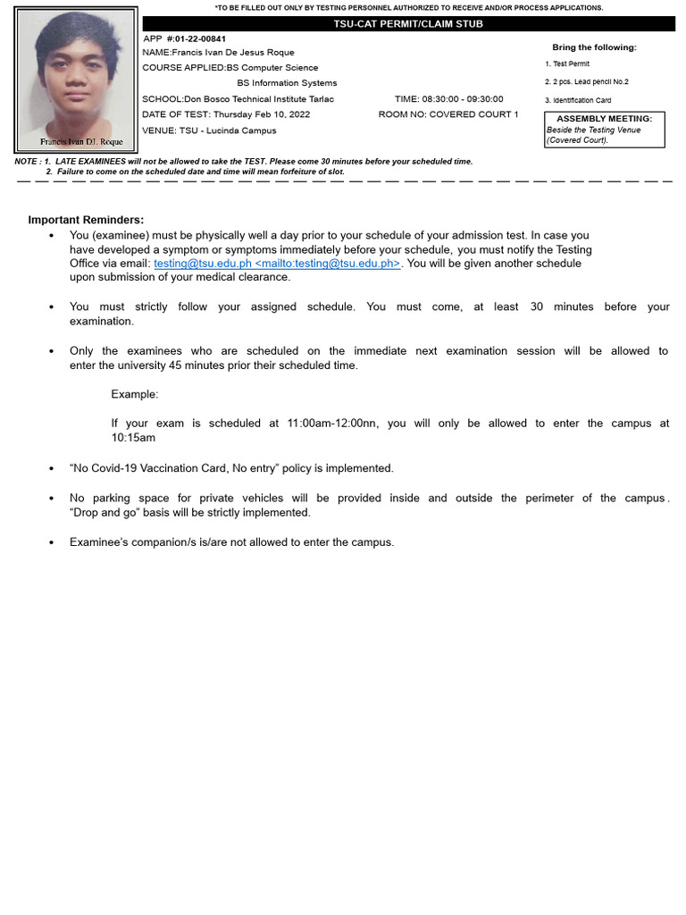 Permit Claim Stub | PDF