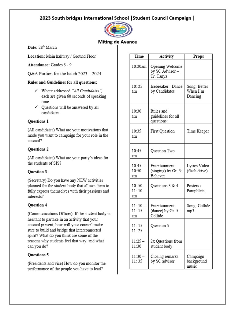 Miting D Avance Program | PDF