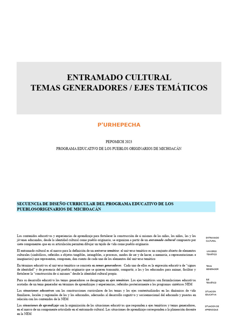 FIF Temas Generadores Purepechas (1 | PDF