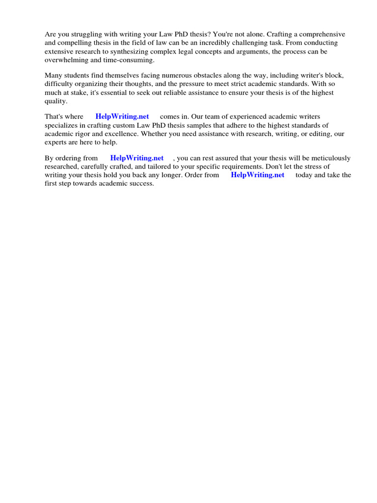 Law PHD Thesis Sample | PDF | Thesis