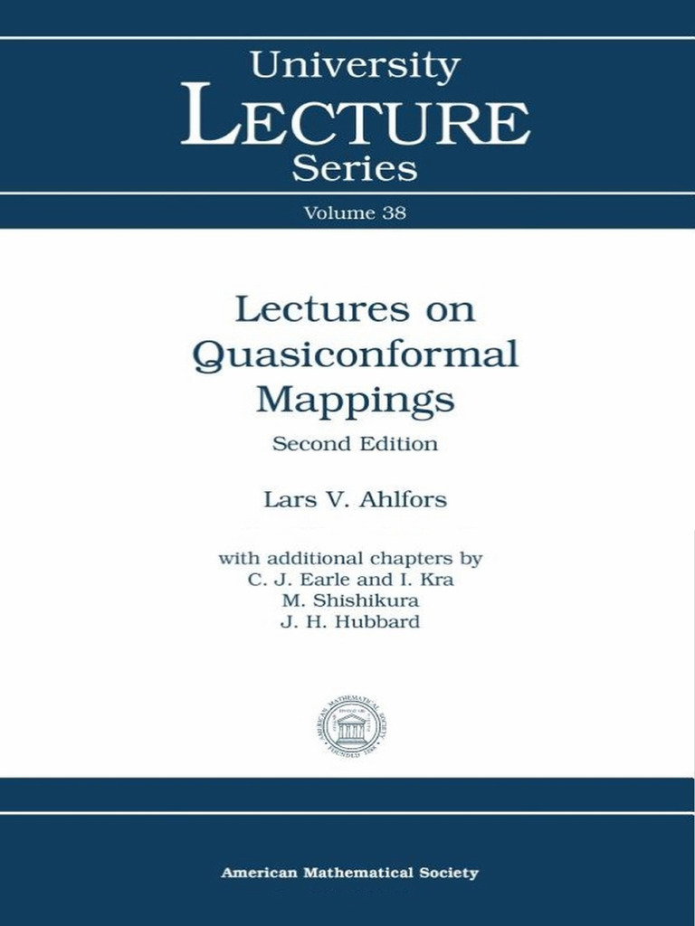 Lectures On Quasiconformal Mappings (Lars v. Ahlfors) (Z-Library) | PDF