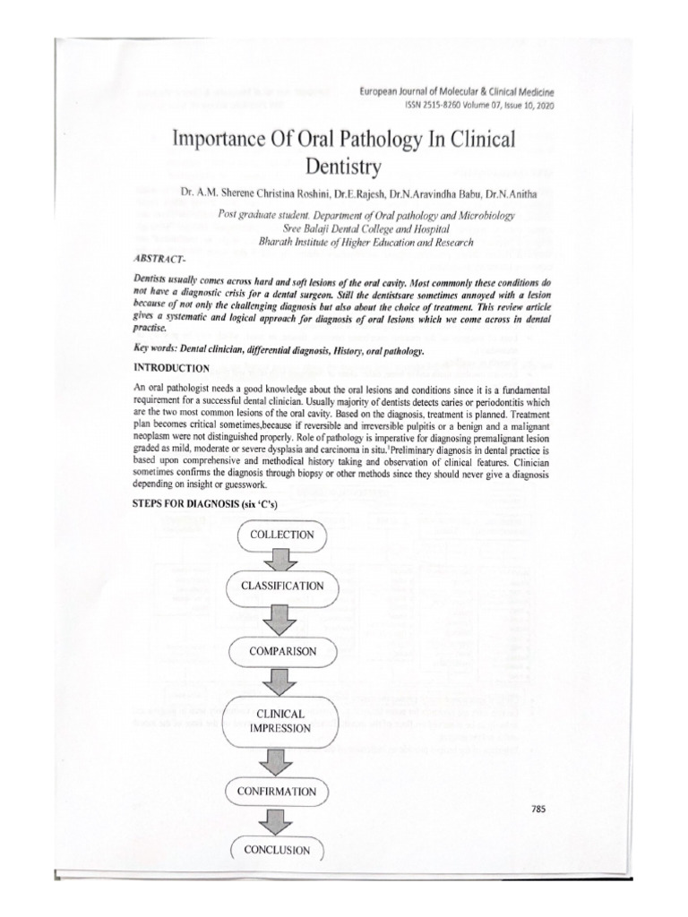 Importance of Oral Pathology in Clinical | PDF