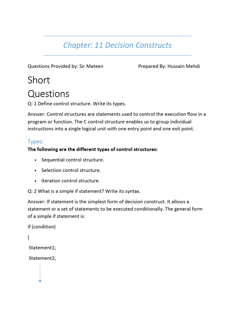 CHAPTER 11 Computer Class 12 | PDF | Control Flow | Computer Science