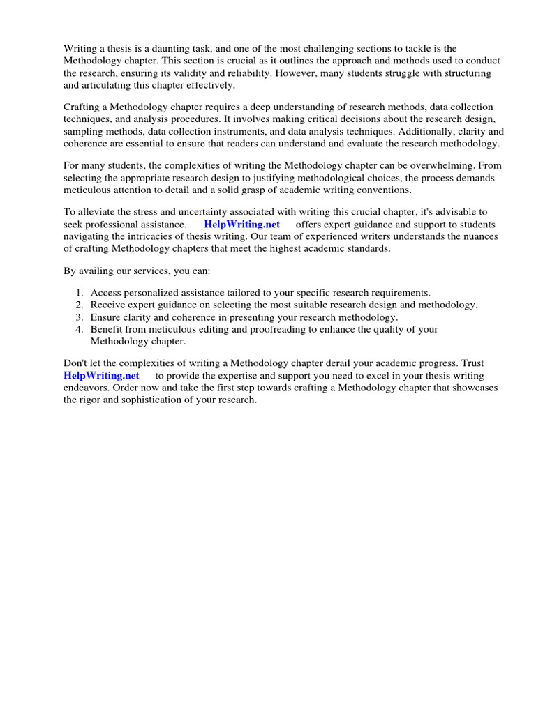 How To Write Methodology Chapter in Thesis | PDF