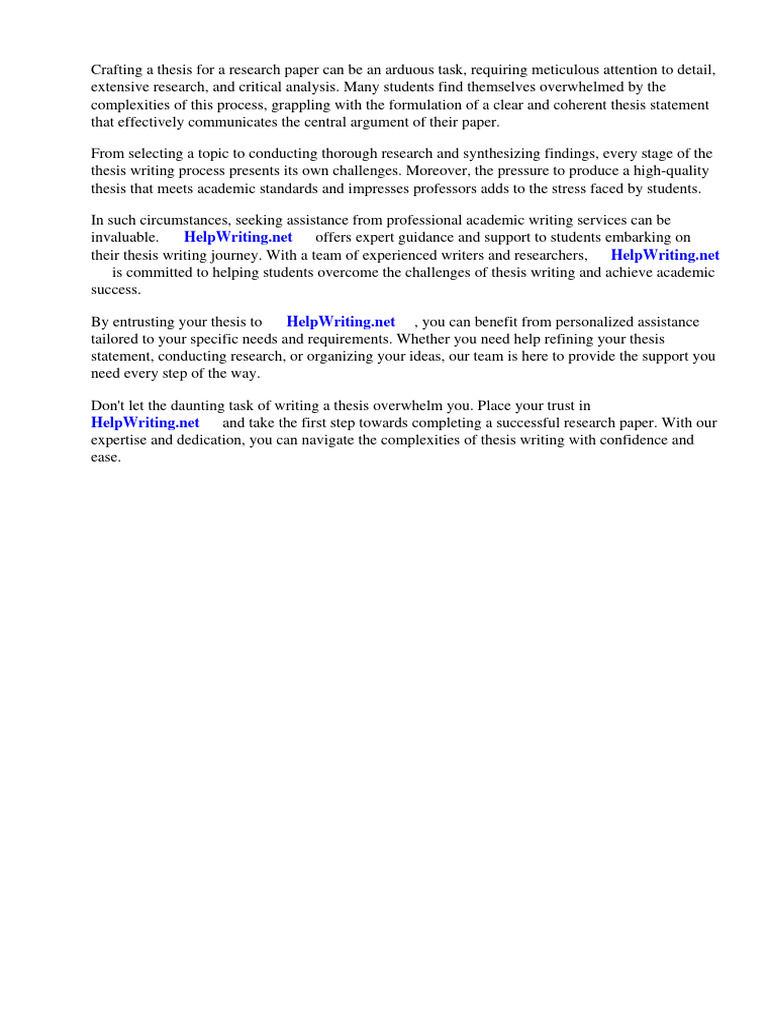 Thesis For Research Paper Builder | PDF