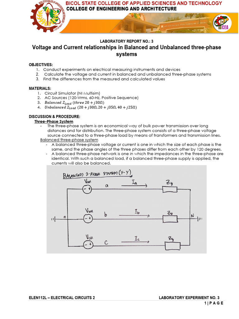 Three-Phase Circuit Voltage and Current Analysis | PDF | Electrical Impedance | Materials Science