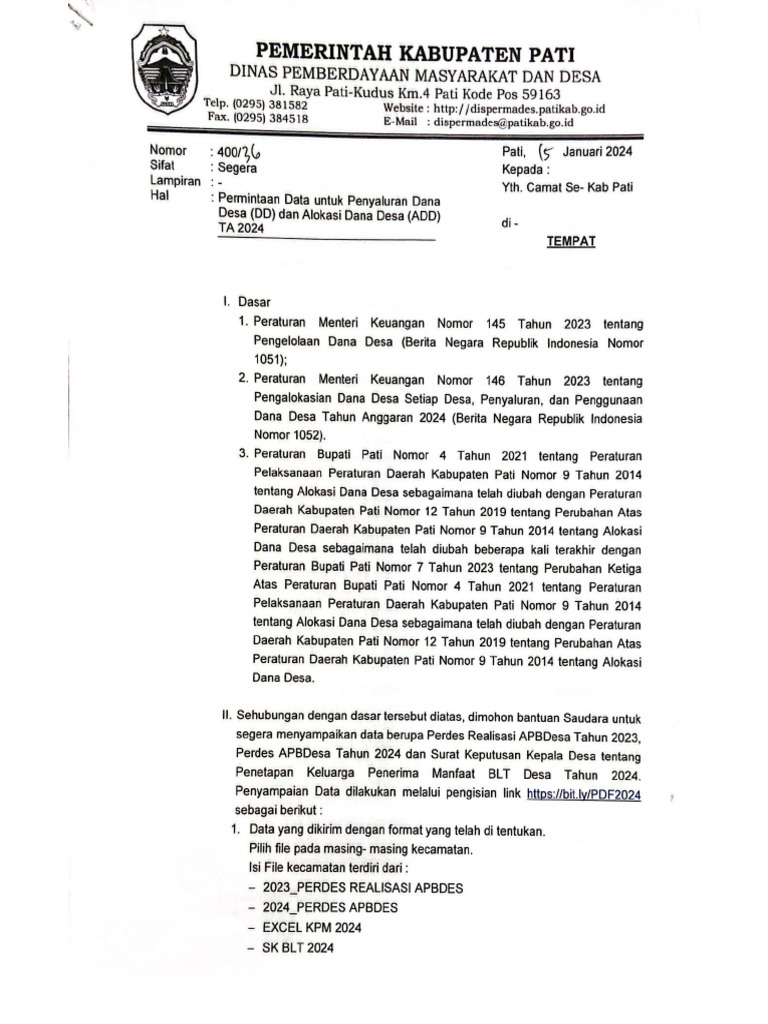 Contoh Permintaan Data | PDF