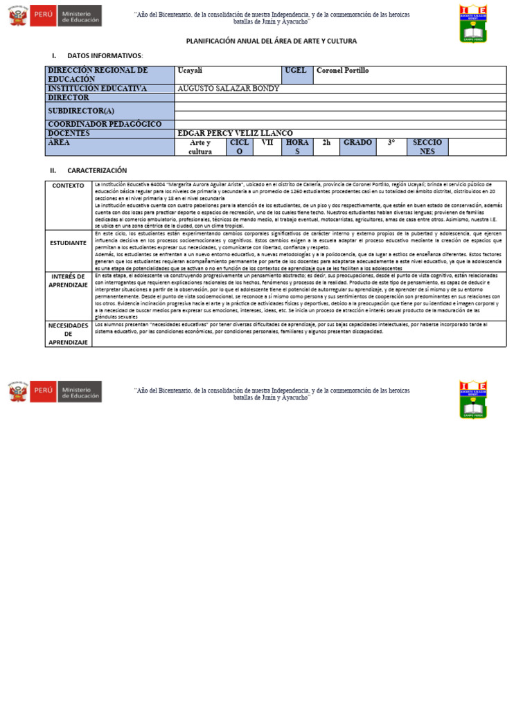 Plan Anual 3RO | PDF