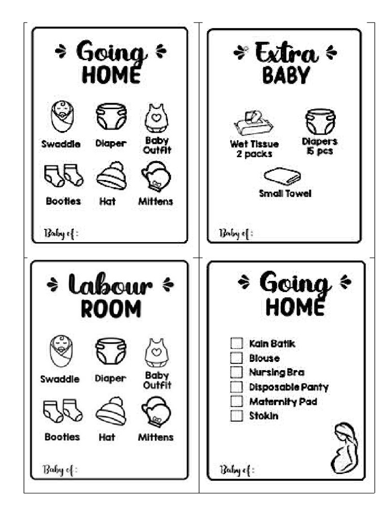 Hospital Bag Stickers | PDF